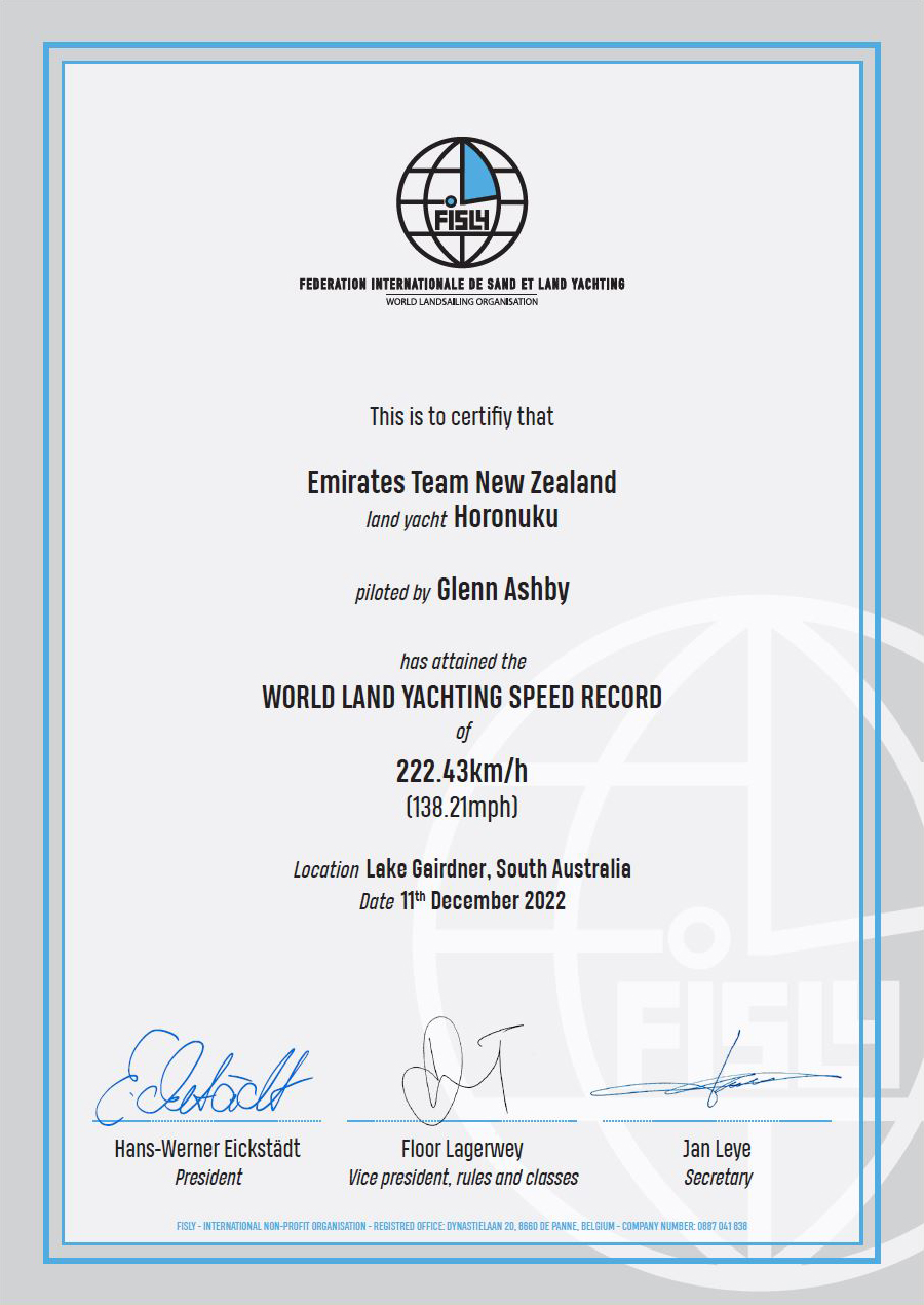 Wind powered landspeed World Record ratified - MySailing