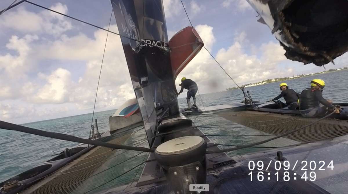 SailGP Wing failure in Bermuda training; all crew onboard safe - MySailing